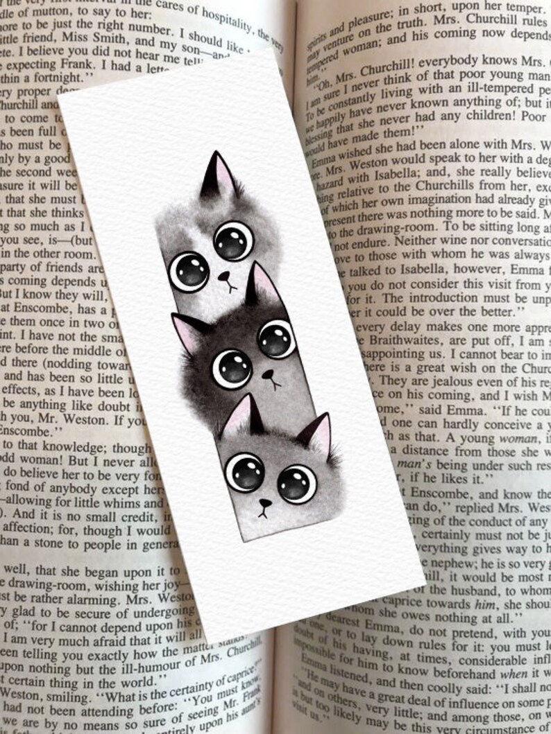 Cat Bookmark, Printable Bookmark, Cat Lover Gift, Watercolor Cat ...