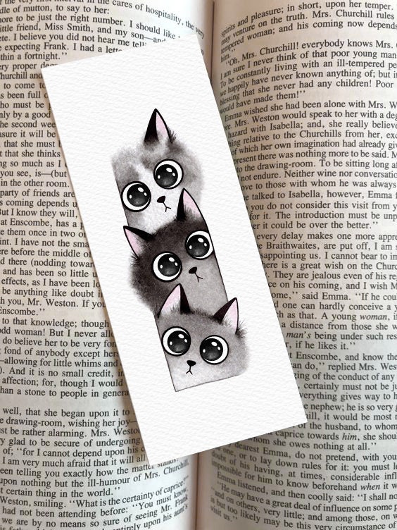 Cat Bookmark, Printable Bookmark, Cat Lover Gift, Watercolor Cat ...