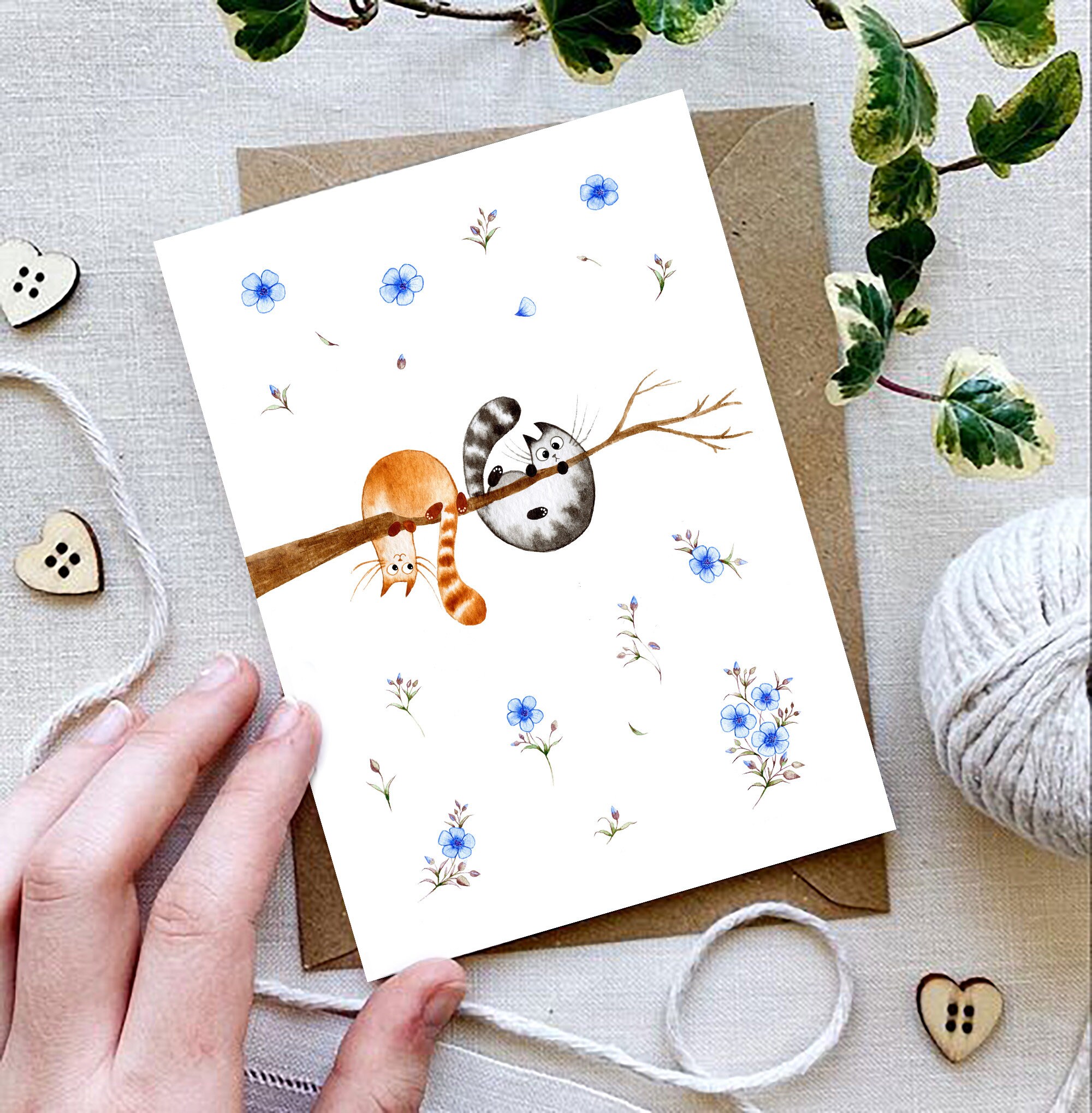 Cat Lover Gift Watercolor Cat Print Cat Painting Cat Decor - Etsy