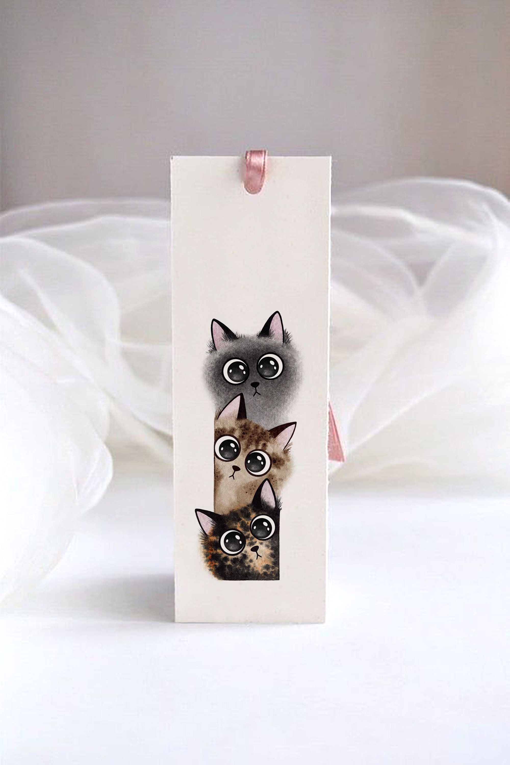 Cat Bookmark, Printable Bookmark, Cat Lover Gift, Watercolor Cat ...