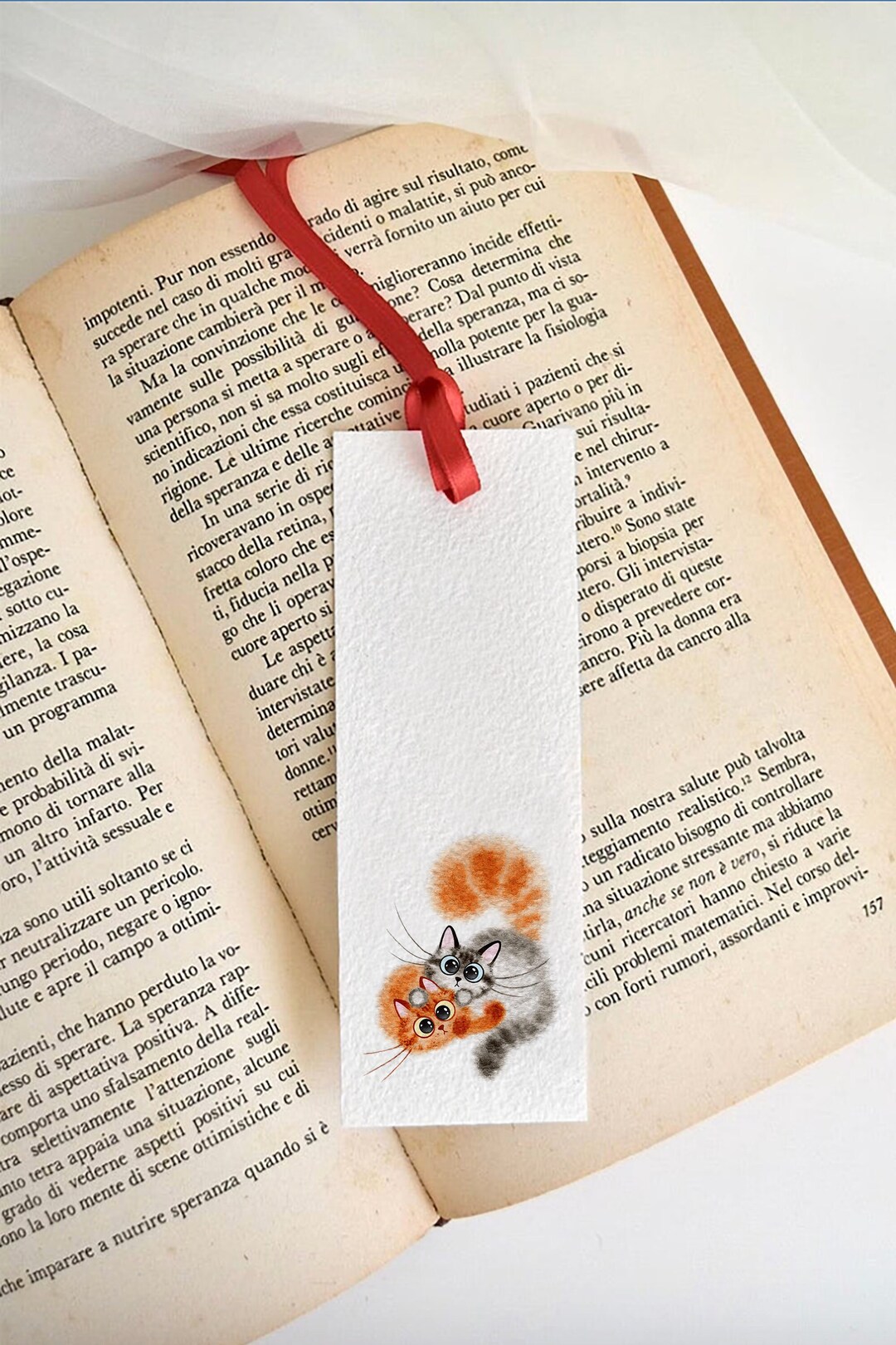Cat Bookmark, Printable Bookmark, Cat Lover Gift, Watercolor Cat ...