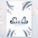 Printable Christmas Postcard Set of 12, Hand-painted Watercolor Cute ...