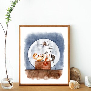 Singing Cats, Kids Room Decor, Nursery Wall Decor, Watercolor Cat Print ...
