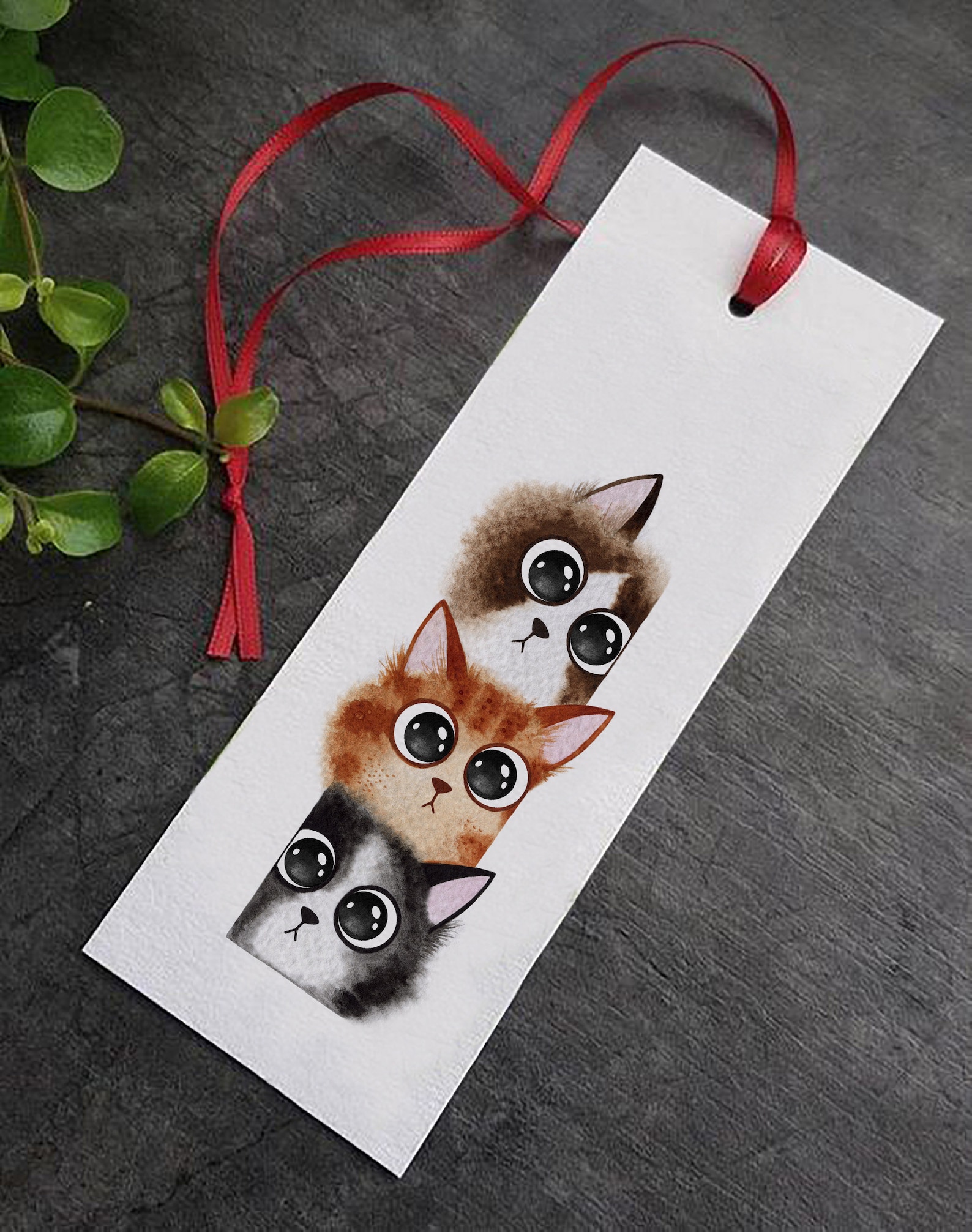 Cat Bookmark, Printable Bookmark, Cat Lover Gift, Watercolor Cat ...