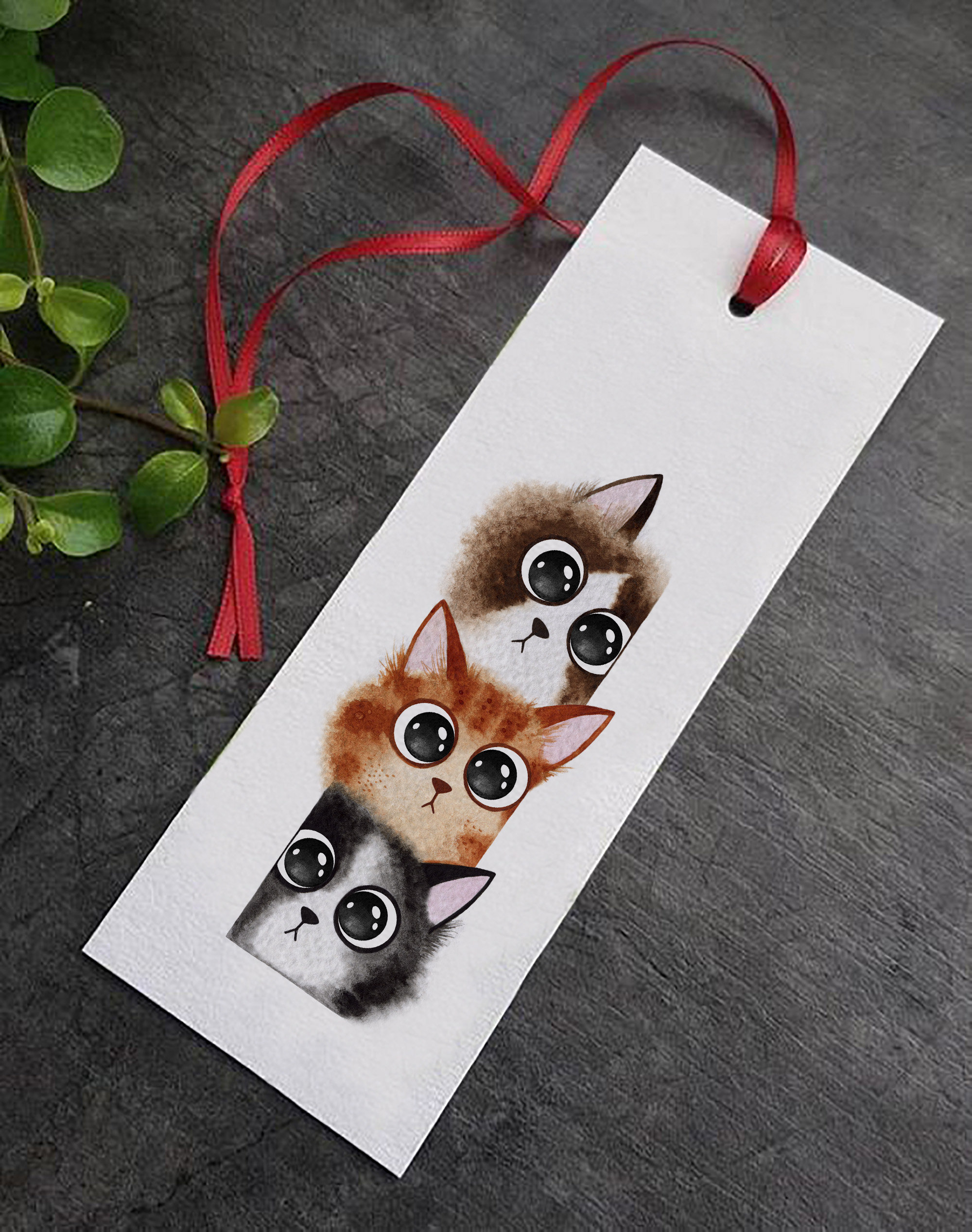 Cat Bookmark, Printable Bookmark, Cat Lover Gift, Watercolor Cat ...