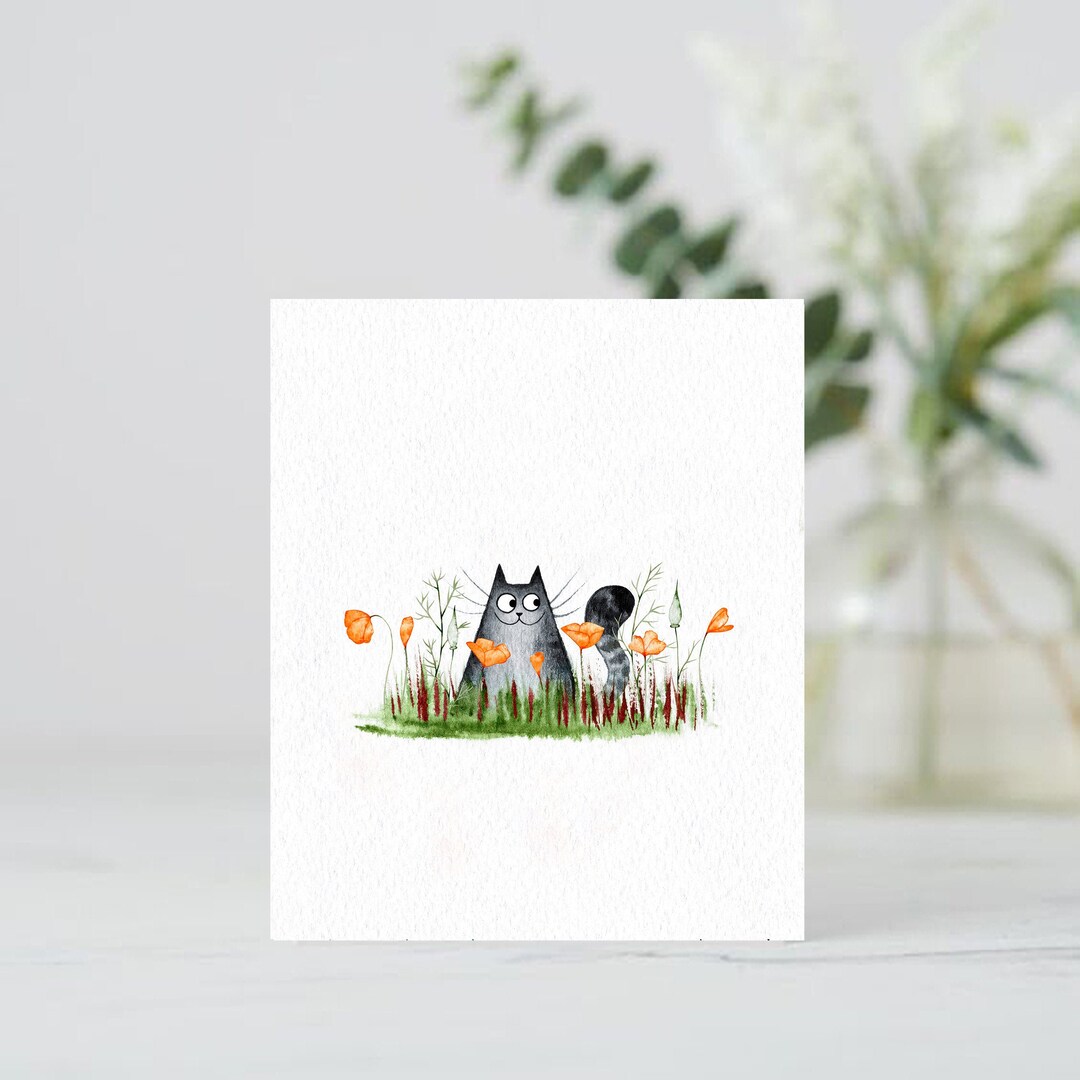 Cat Print, Cat Decor, Kids Room Wall Art, Watercolor Painting, Cat ...