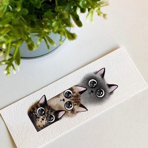 Cat Bookmark, Printable Bookmark, Cat Lover Gift, Watercolor Cat ...
