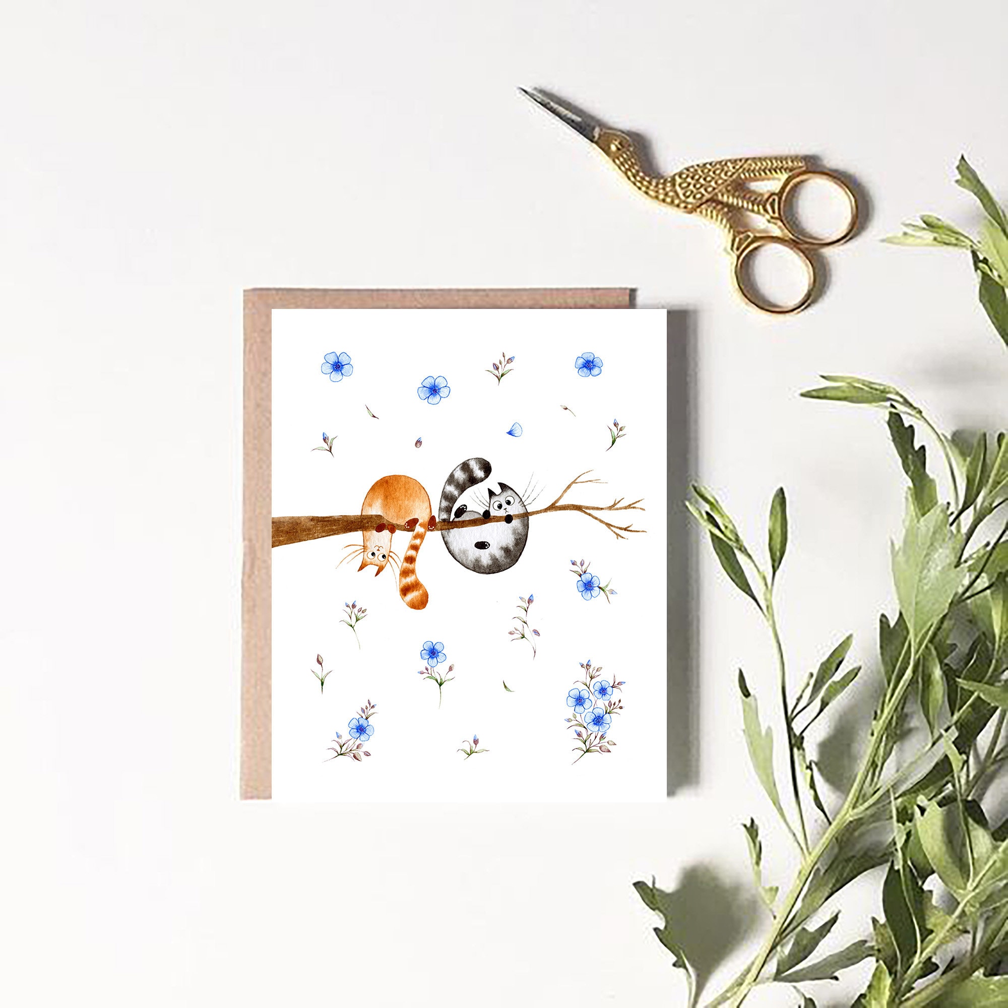 Cat Lover Gift Watercolor Cat Print Cat Painting Cat Decor - Etsy