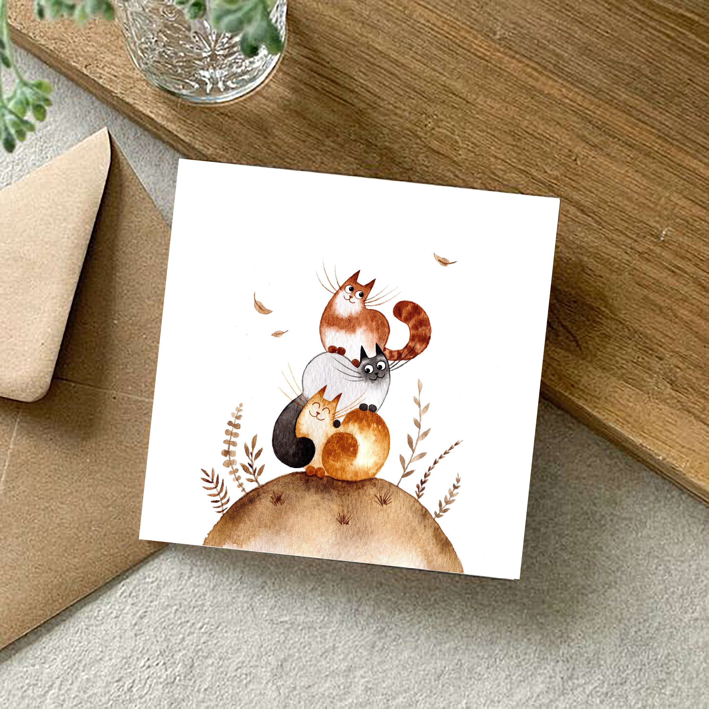 Cat Wall Art, Watercolor Cat Painting, Kitchen Poster, Kids Room Wall ...