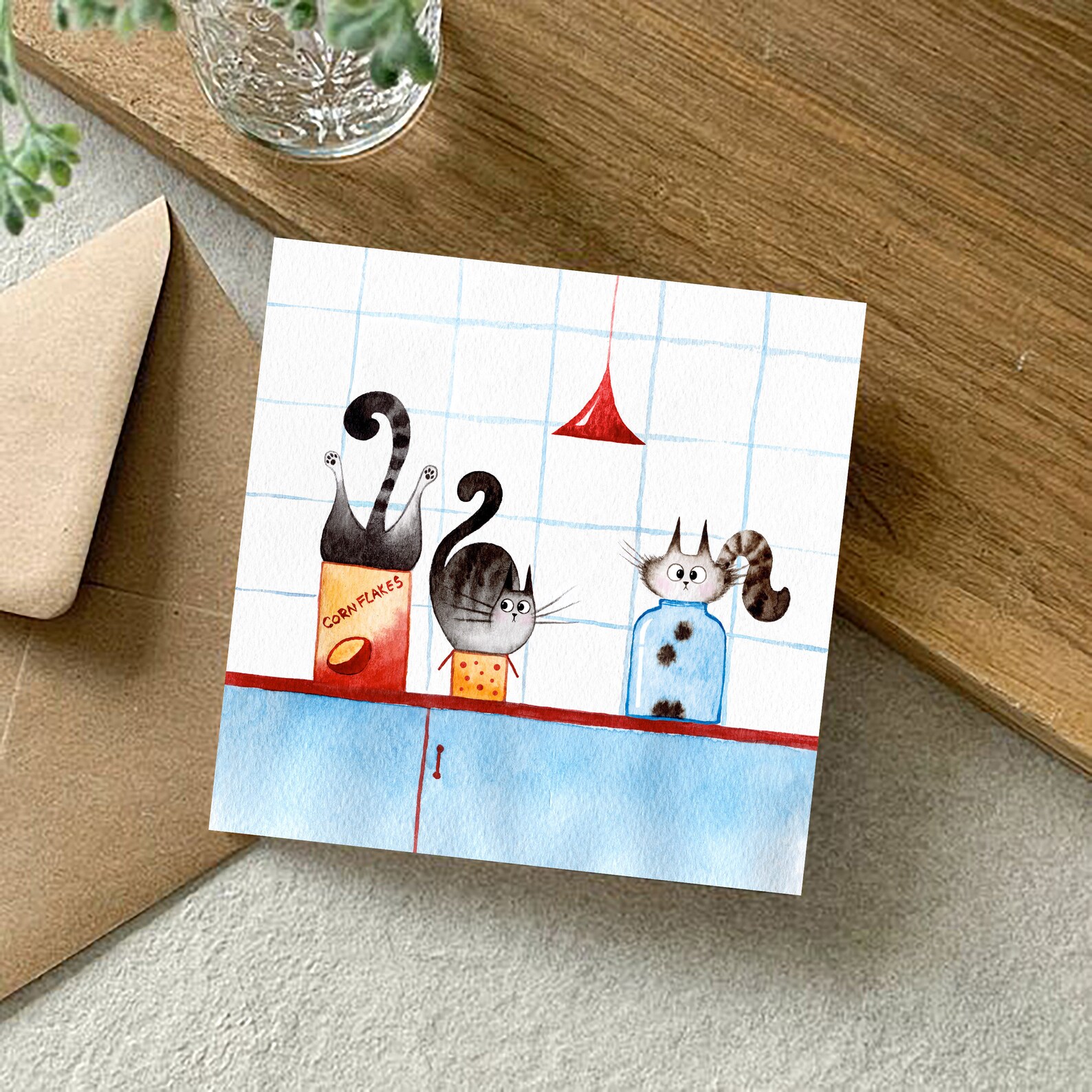 Kitchen Art, Watercolor Cat Painting, Dining Room Decor, Kitchen Poster ...