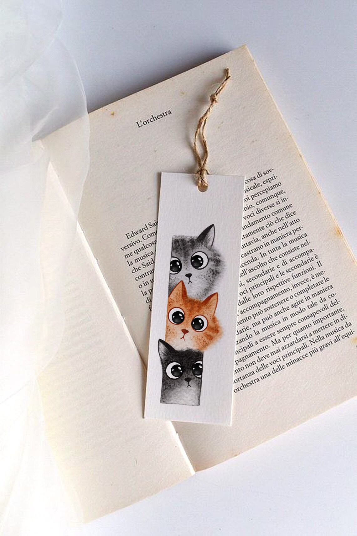 Cat Bookmark Printable Bookmark Cat Lover Gift Watercolor - Etsy