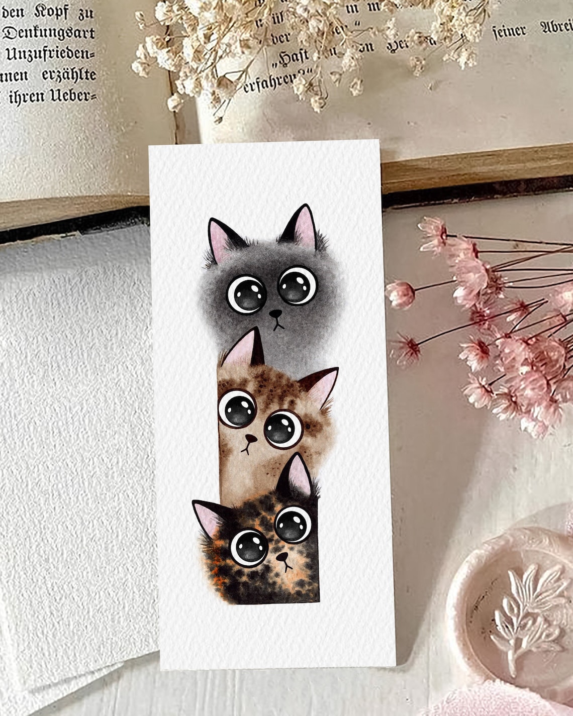 Cat Bookmark, Printable Bookmark, Cat Lover Gift, Watercolor Cat ...