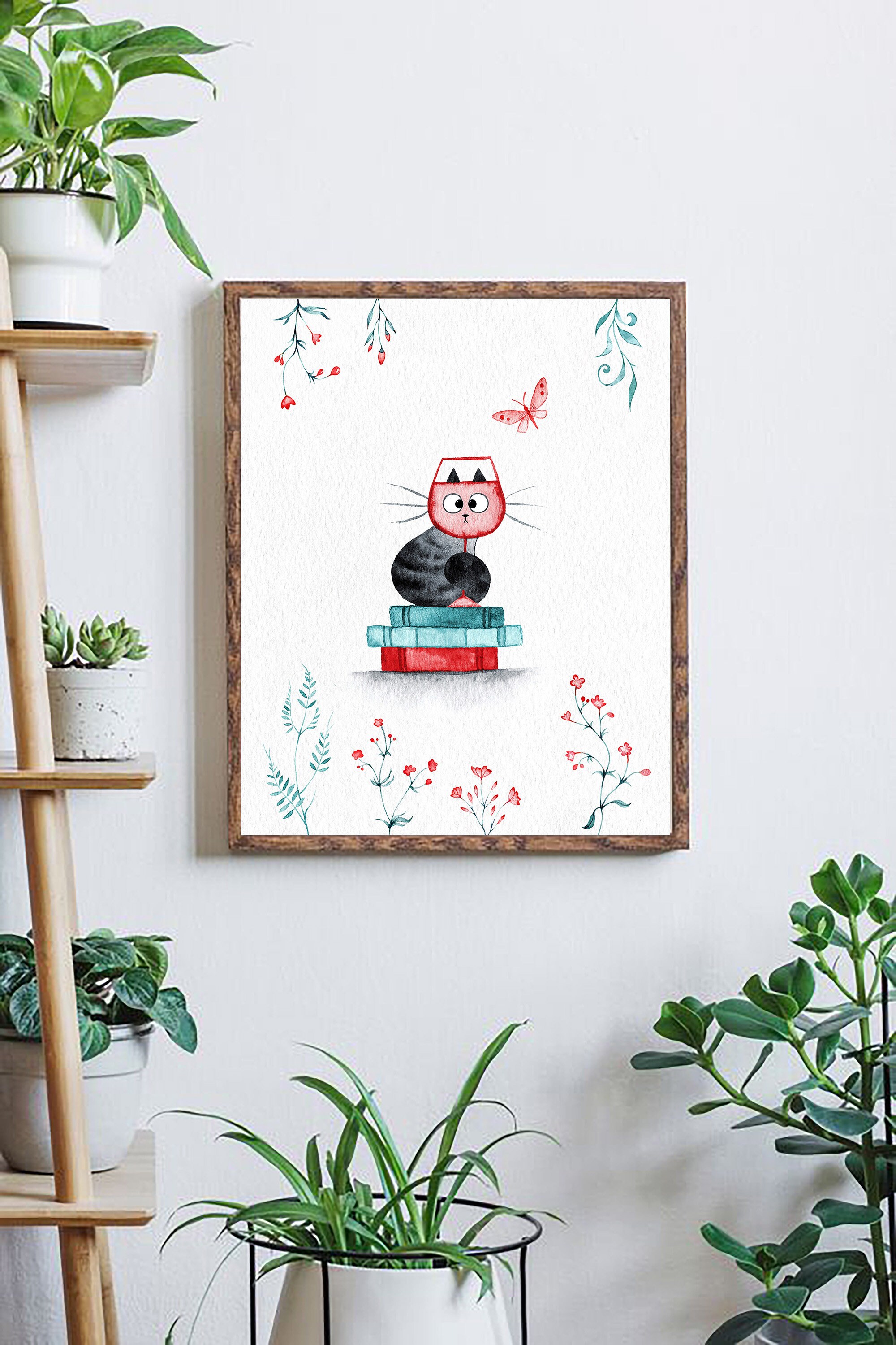 Cat Print Cat Decor Cat Lover Gift Living Room Wall Art - Etsy