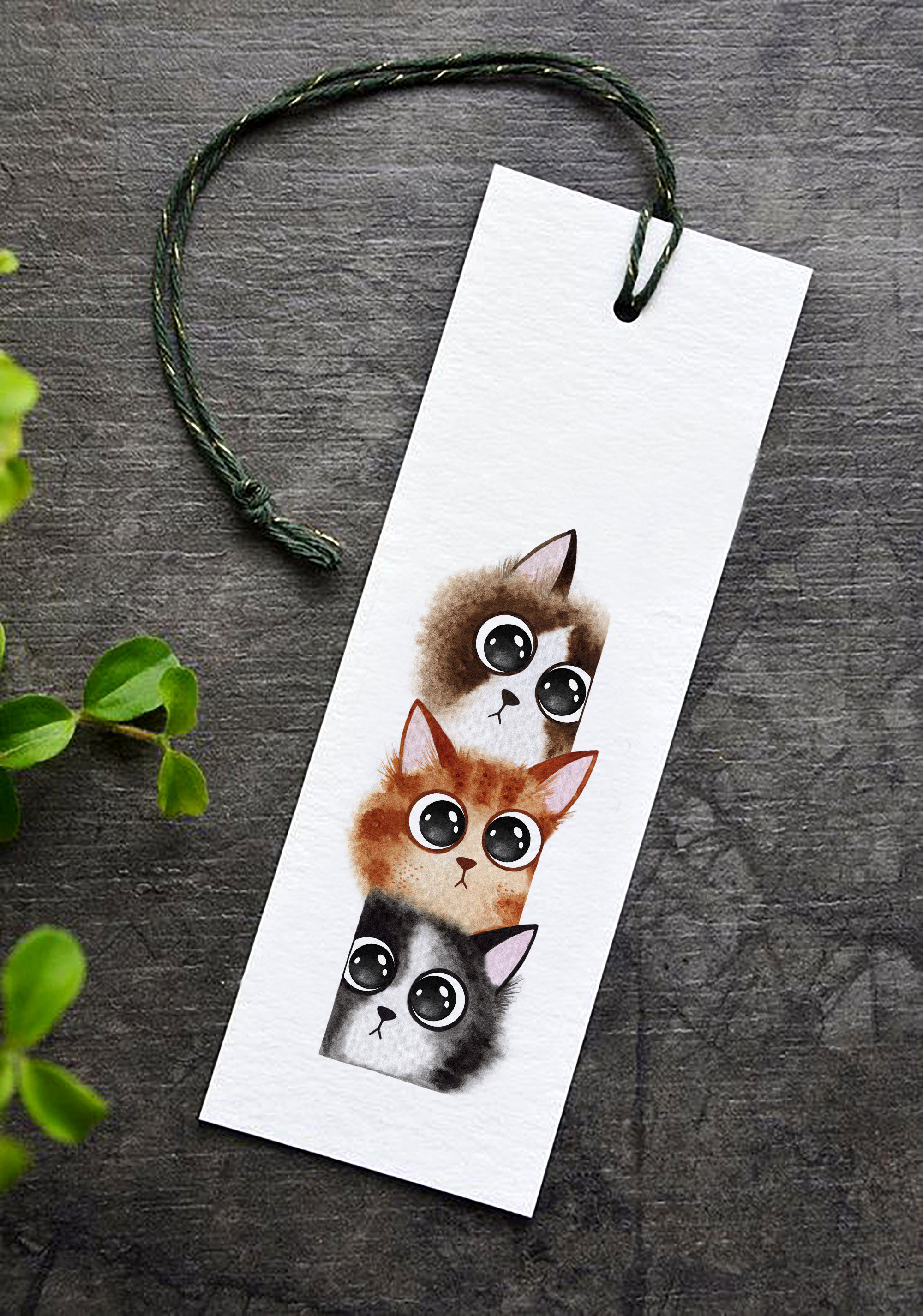 Cat Bookmark, Printable Bookmark, Cat Lover Gift, Watercolor Cat ...