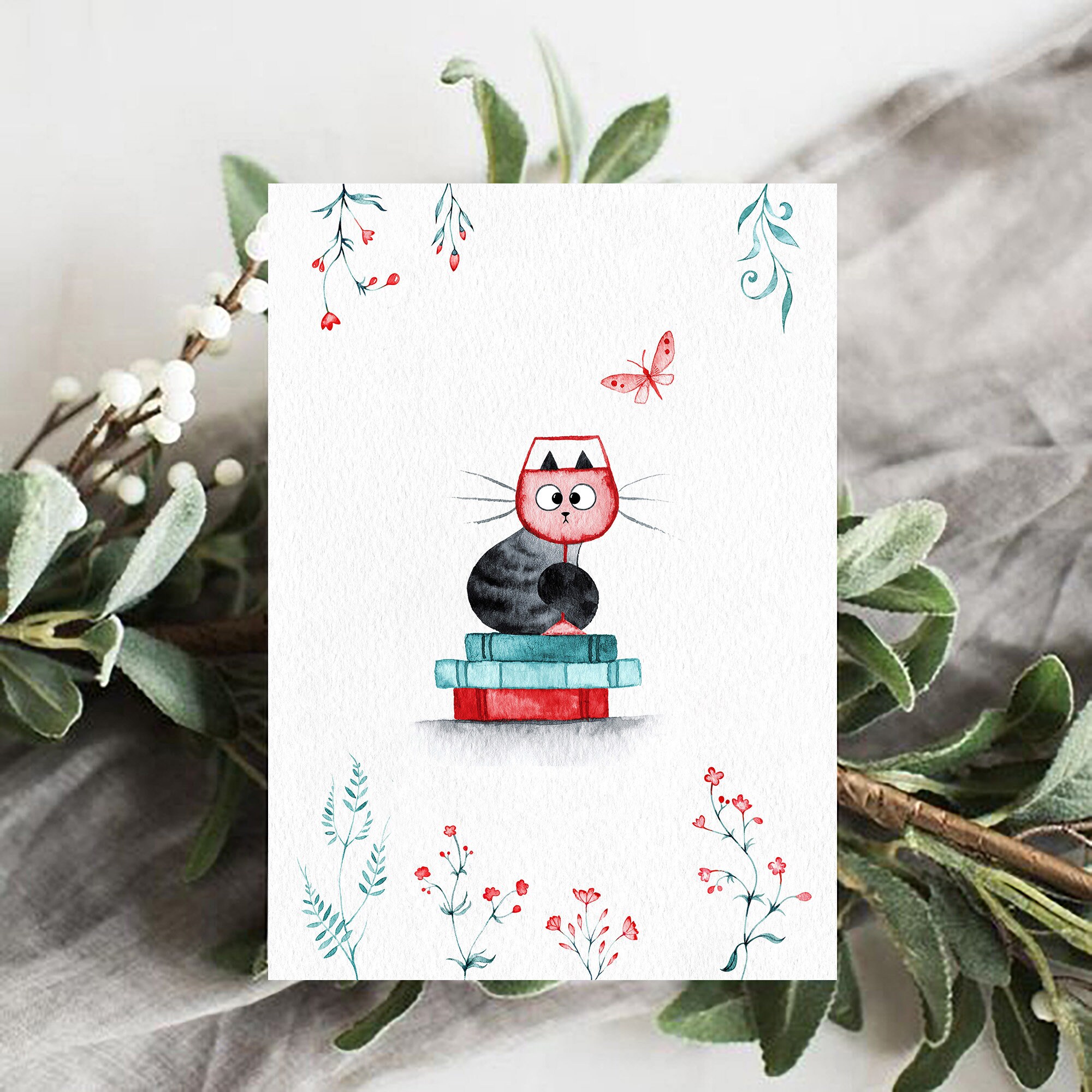 Cat Print Cat Decor Cat Lover Gift Living Room Wall Art - Etsy