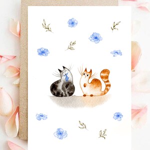 Cat Lover Gift, Watercolor Cat Print, Cat Wall Art, Cat Love Card, Cat ...