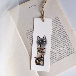 Cat Bookmark, Printable Bookmark, Cat Lover Gift, Watercolor Cat ...