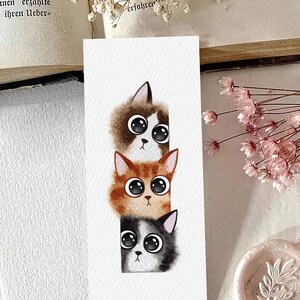 Cat Bookmark, Printable Bookmark, Cat Lover Gift, Watercolor Cat ...