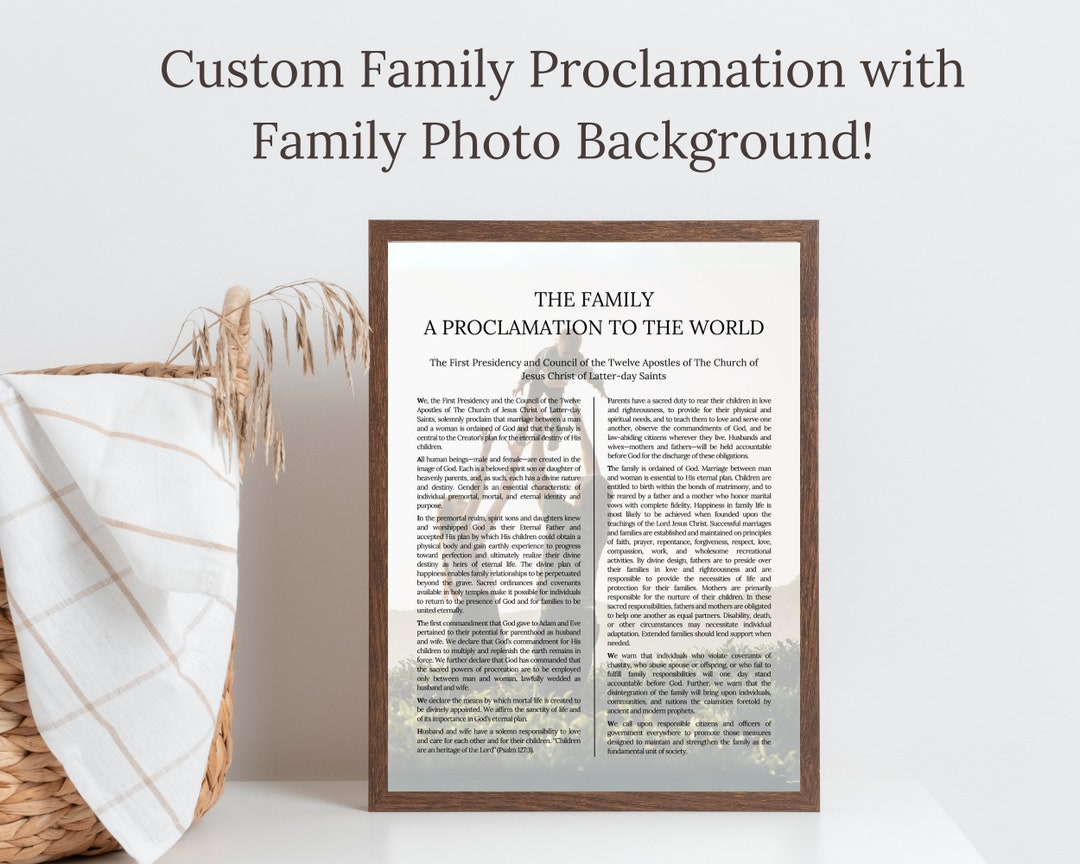 Custom Family Proclamation With Family Photo Background | Canva ...