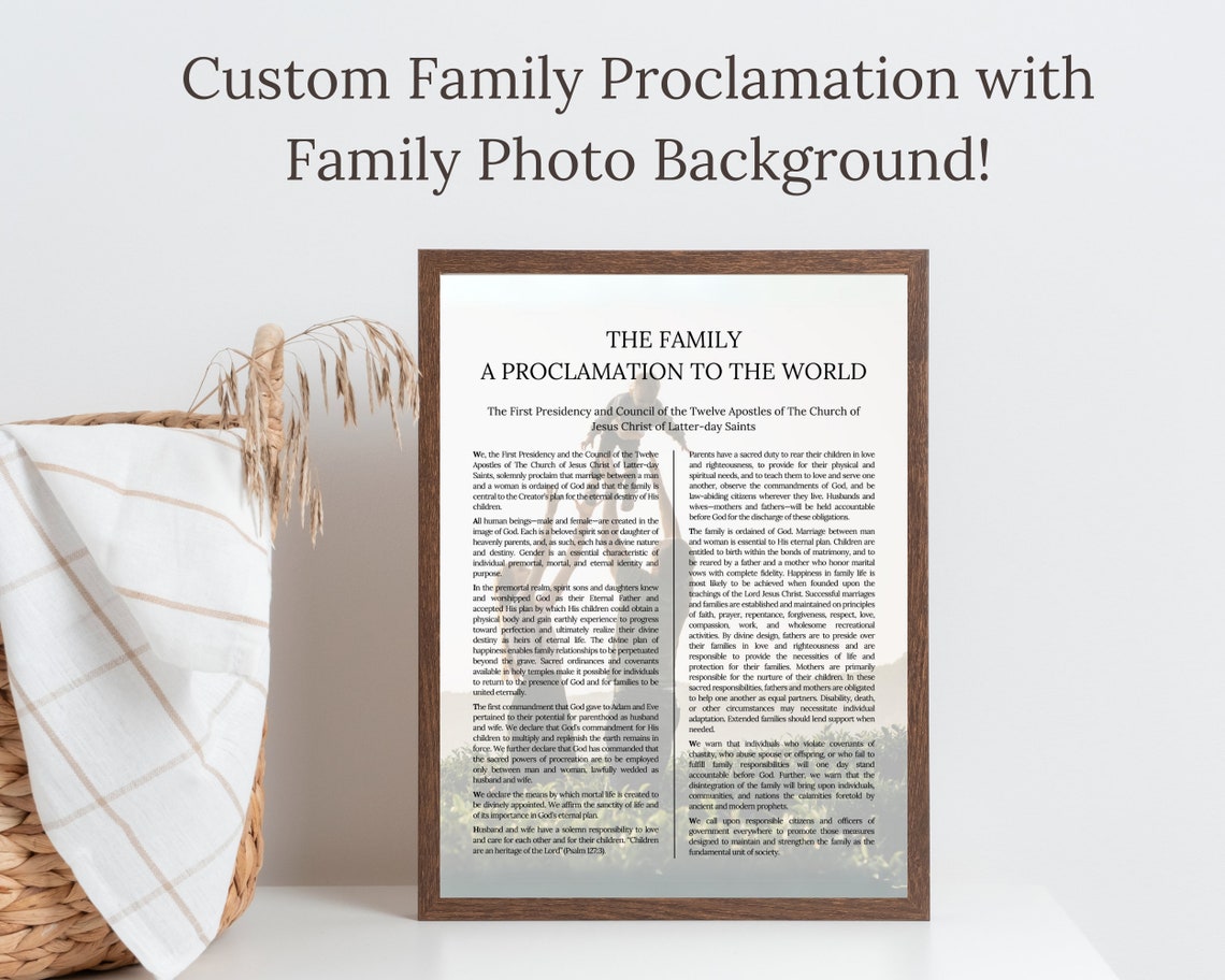 Custom Family Proclamation With Family Photo Background | Canva ...