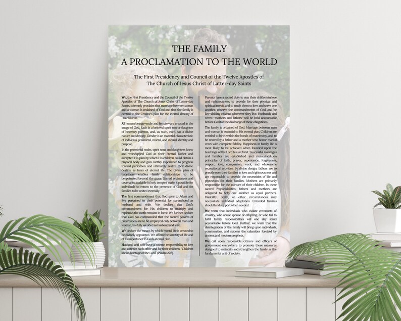 Custom Family Proclamation With Family Photo Background | Canva ...