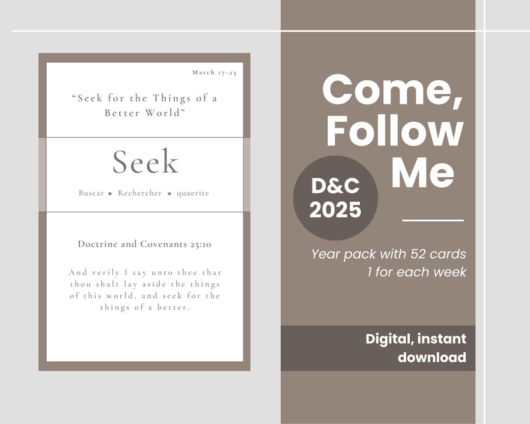 Come, Follow Me 2025 Weekly Cards | Doctrine and Covenants | Digital ...