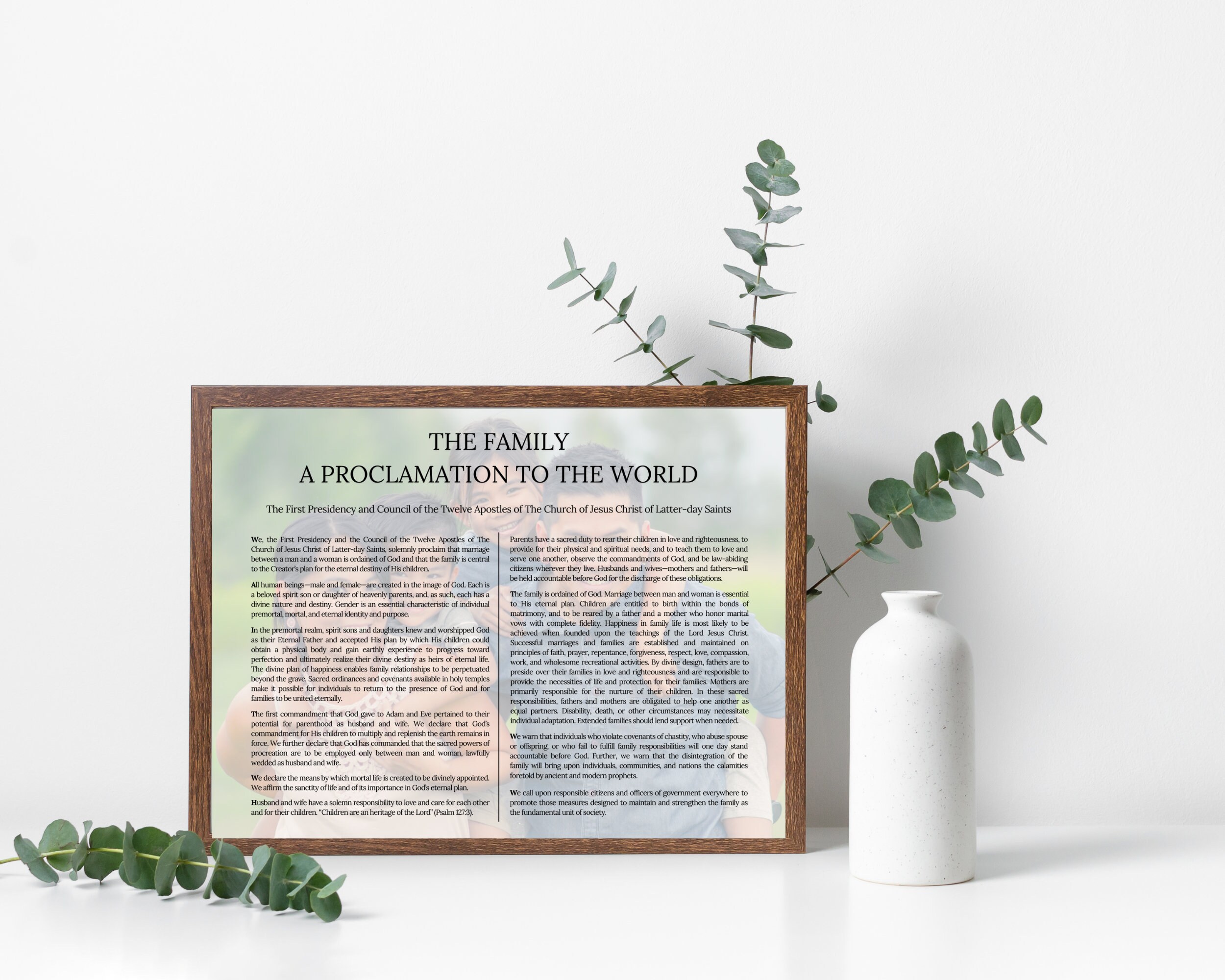 Custom Family Proclamation With Family Photo Background | Canva ...