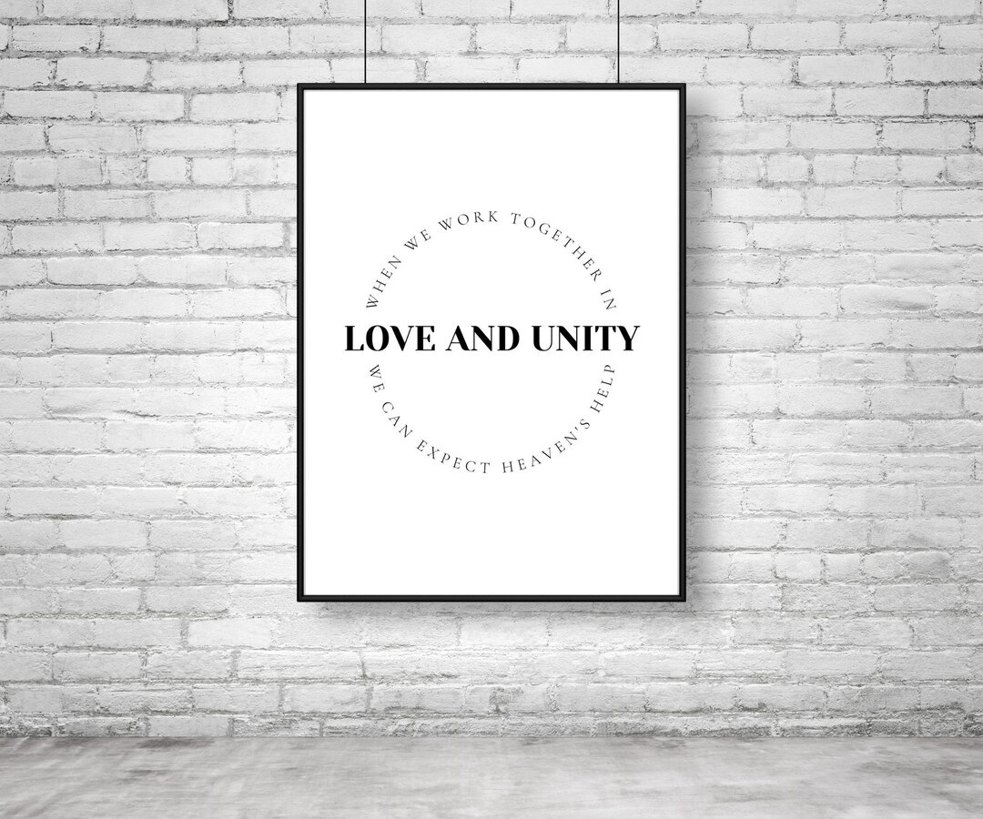 Love and Unity LDS Wall Art Printable Download - Etsy UK