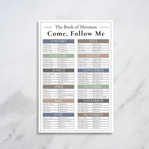 Come, Follow Me 2024 Reading Schedule | the Book of Mormon | Digital Download | Printable - Etsy