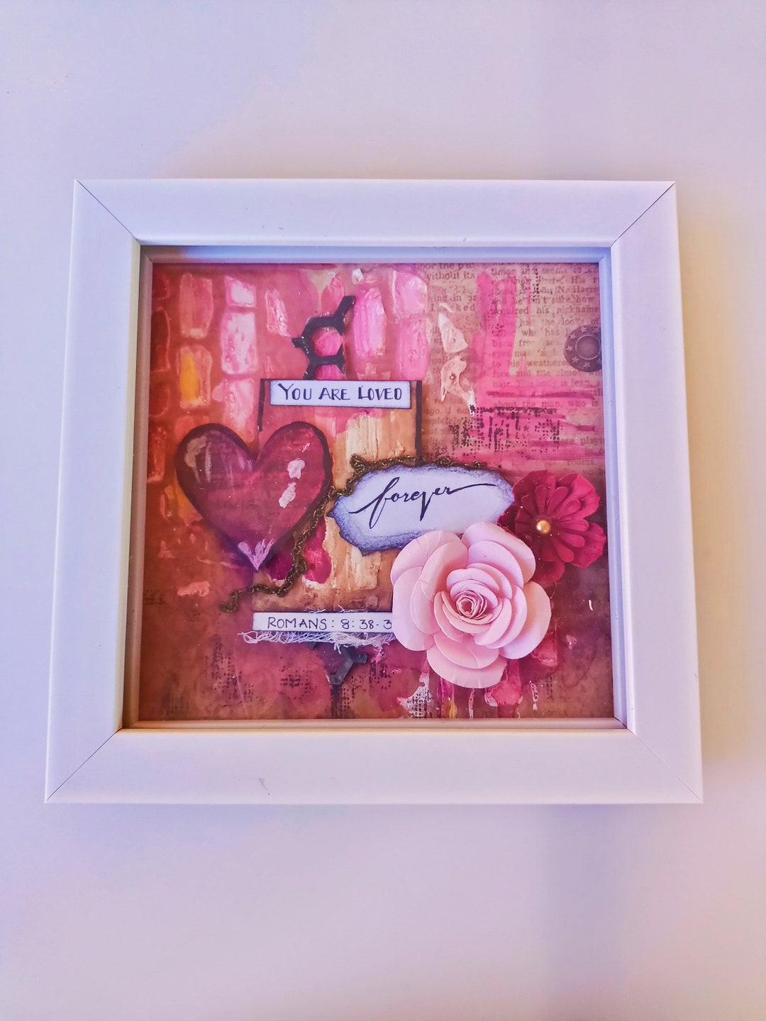 Scripture Frame,christian Art ,mixed Media With Bible Verse ,you Are ...