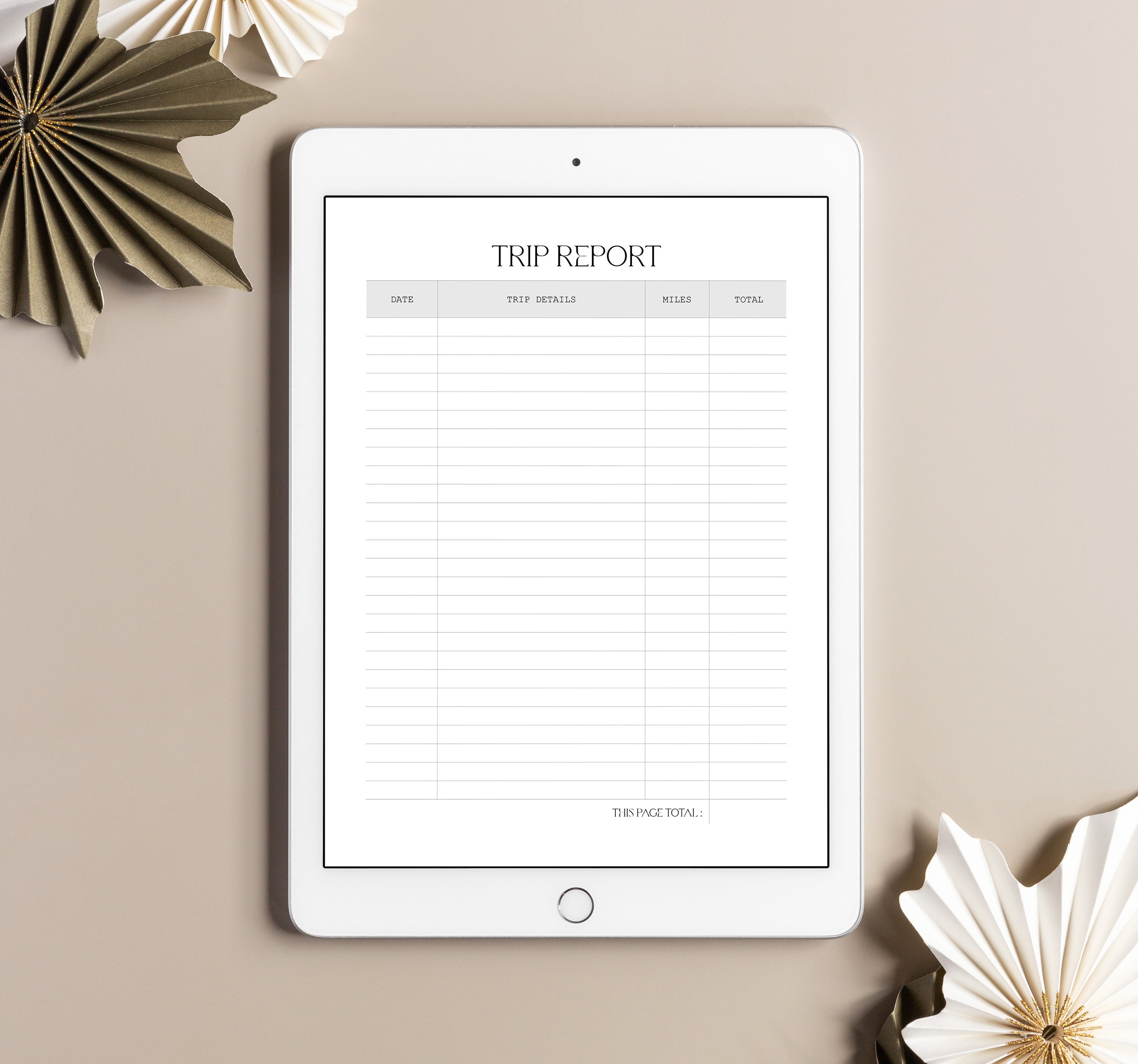 TRIP REPORT Mileage Tracking Easy Print Out or Digital PDF Form for ...