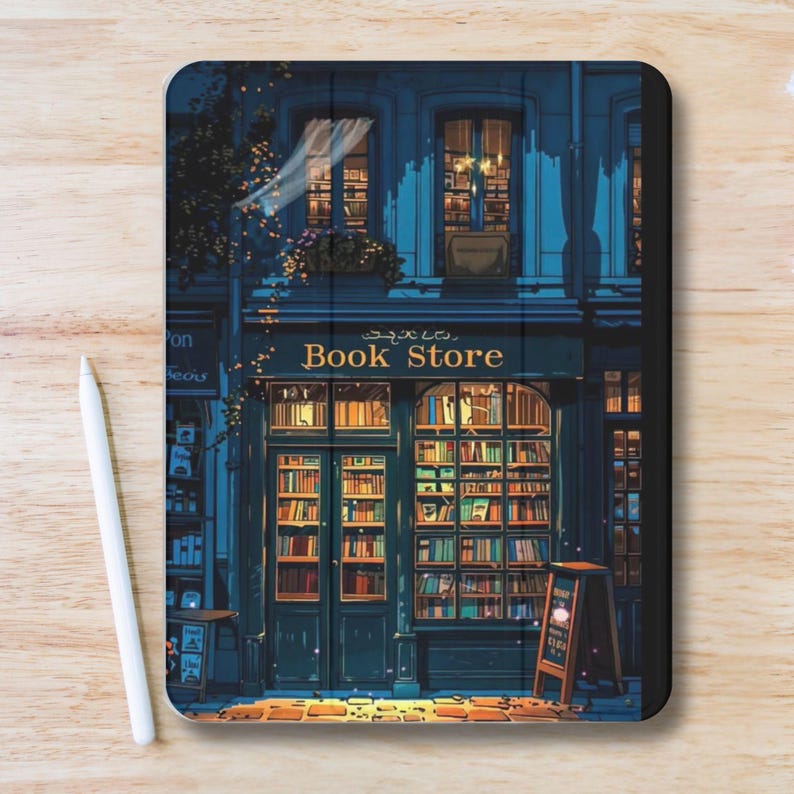 Personalized Book Store Aesthetic iPad Case W Pen Slot, Slim Trifold ...