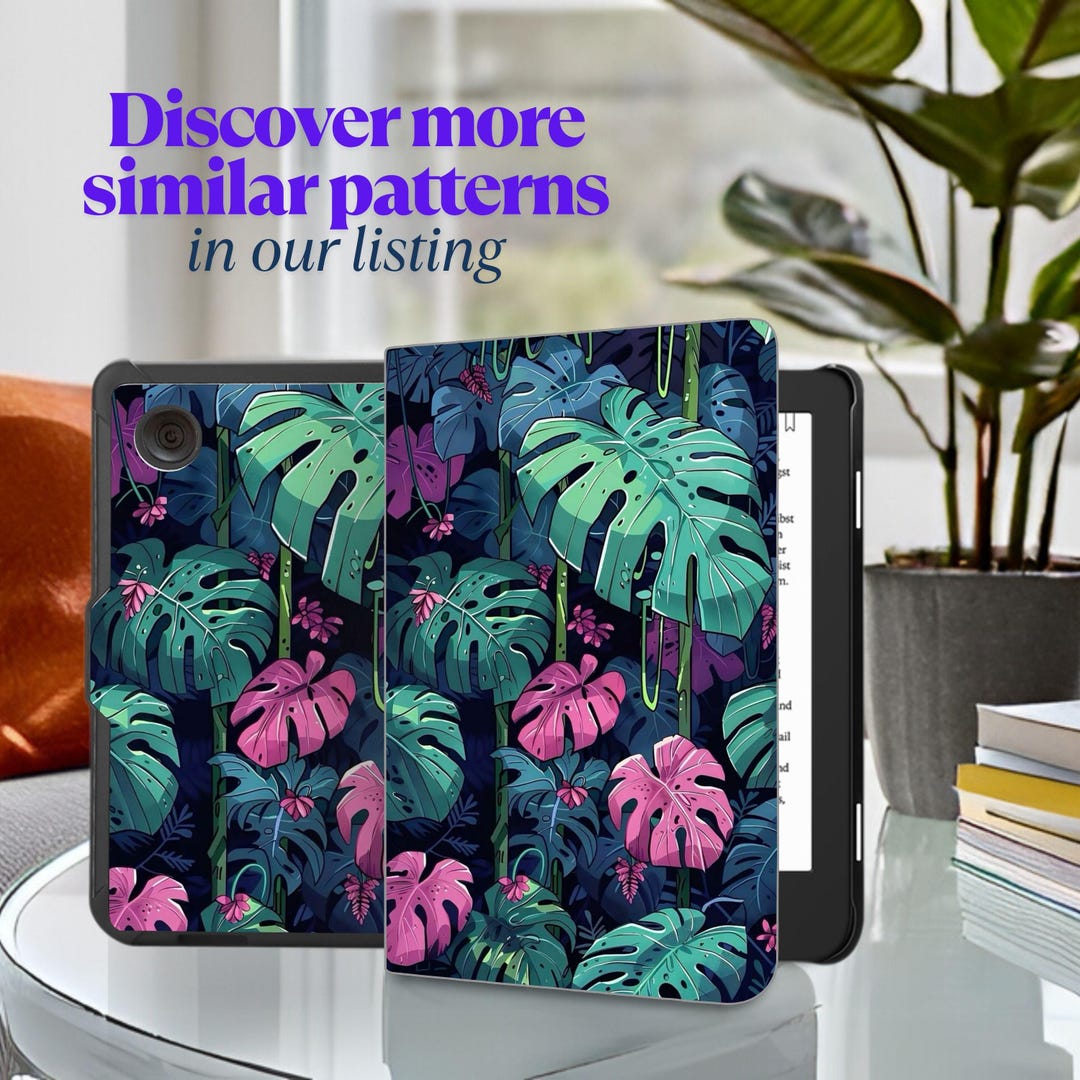 Jungle Leaves Kobo Case With Hand Strap for Kobo Libra Color 7", Libra ...