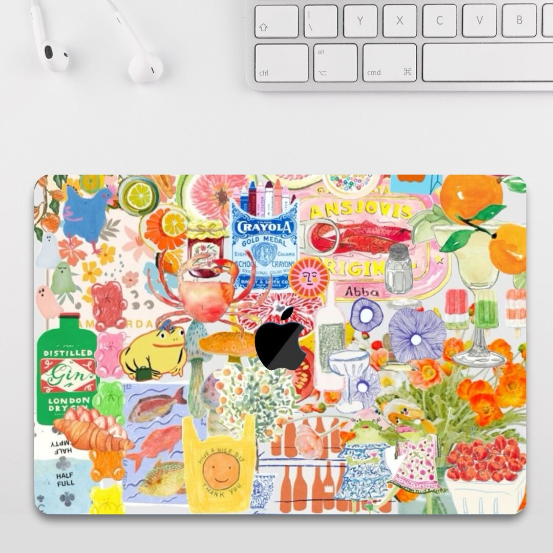 Cute Aesthetic Food Fruit Pattern Scrapbook MacBook Case for MacBook ...