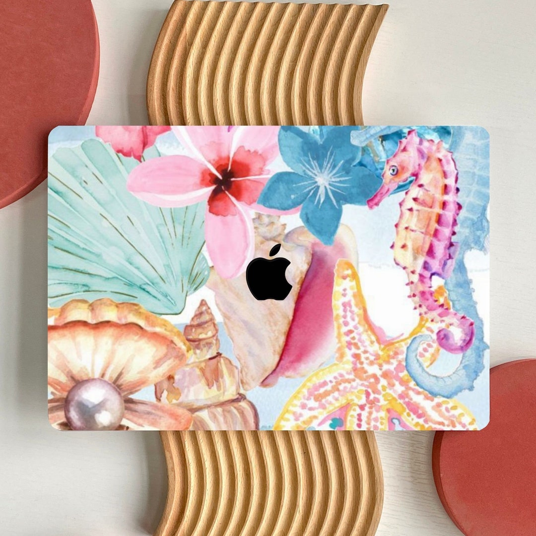 Cute Sea Shell Starfish Aesthetic Scrapbook MacBook Case for MacBook ...