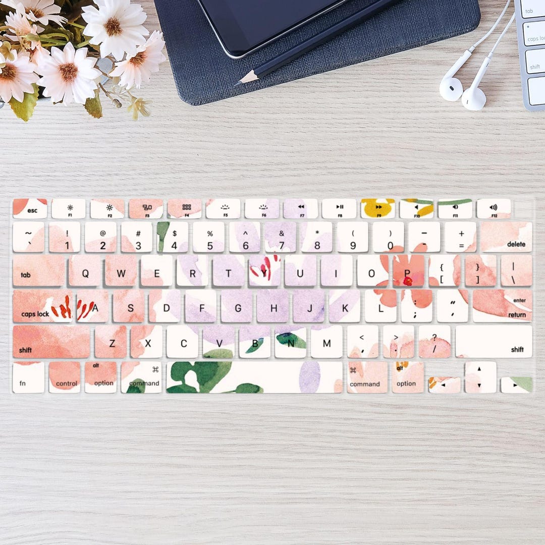 Cute Floral Aesthetic Keyboard Cover for MacBook Pro 13 14 16 Inch ...
