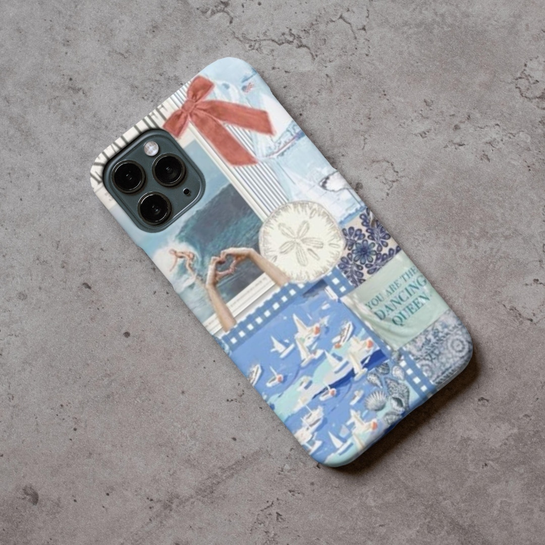 Costal Collage Aesthetic Full Print iPhone Case for iPhone 16 Pro Max ...