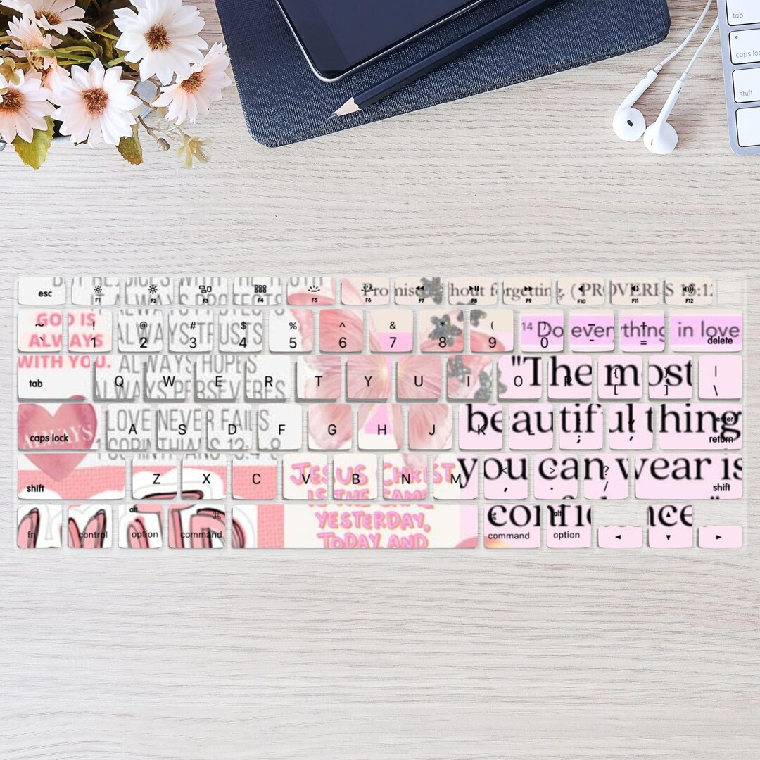 Bible Verse Aesthetic Scrapbook Keyboard Cover for MacBook Pro 13 14 16 ...