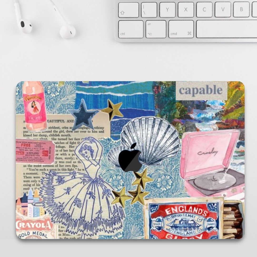 Cute Pattern Aesthetic Scrapbook MacBook Case for MacBook Air 15 13 ...