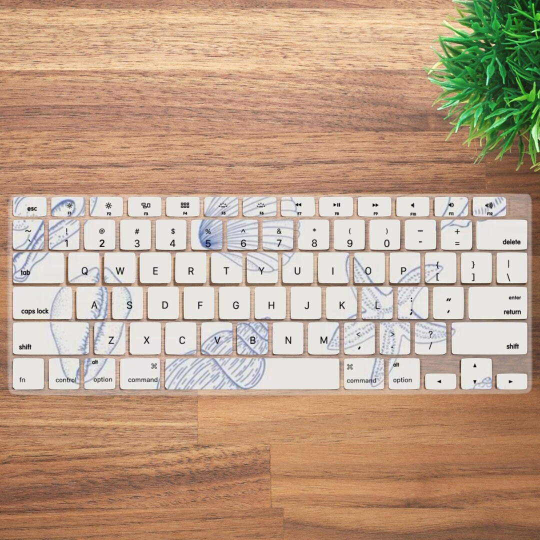 Cute Beachy Aesthetic Scrapbook Keyboard Cover for MacBook Pro 13 14 16 ...