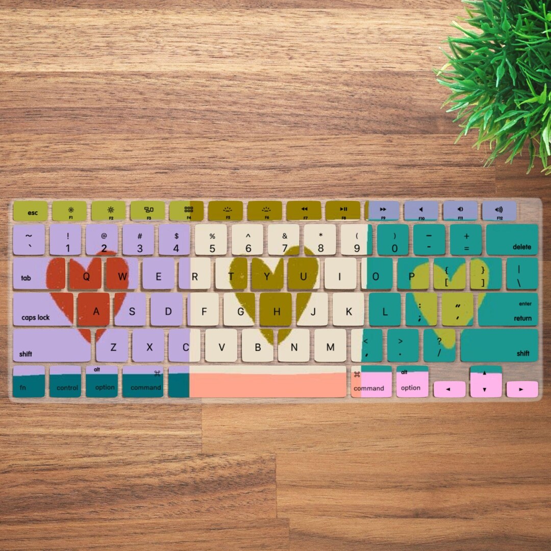 Cute Hearts Aesthetic Scrapbook Keyboard Cover for MacBook Pro 13 14 16 ...