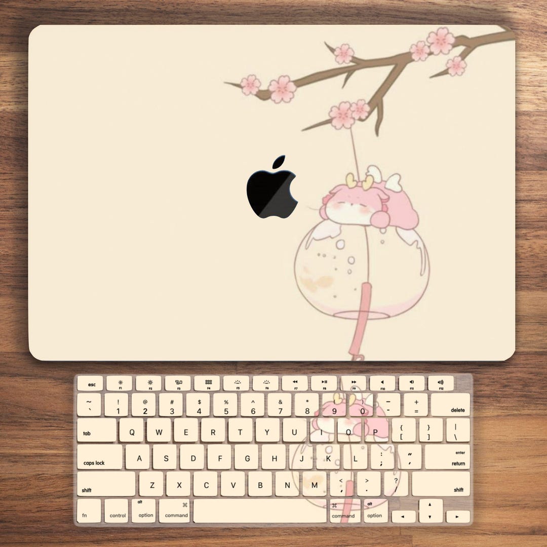MacBook Case W Keyboard Cover, 2in1 Cute Papaya Whip Japanese Art Set ...