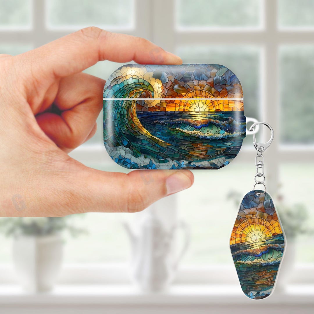Stained Glass Wave Airpods Case for Airpods Pro 3 2 1, Airpods 4 3 ...