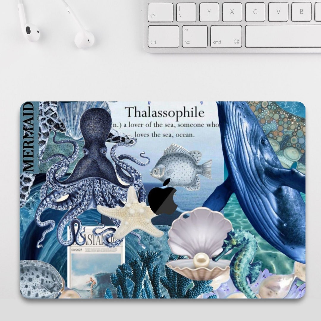 Cute Undersea World Ocean Aesthetic Scrapbook MacBook Case for MacBook ...