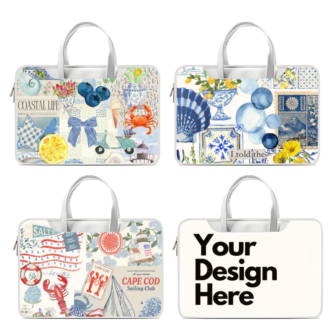 Cute Summer Collage Aesthetic Laptop Bag With Handle, Shoulder Strap ...