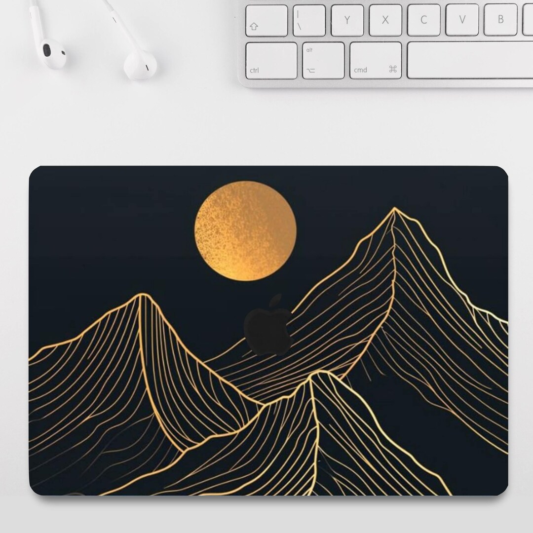 Gold Foil Sun Mountains MacBook Case for MacBook Air 15 13, MacBook Pro ...