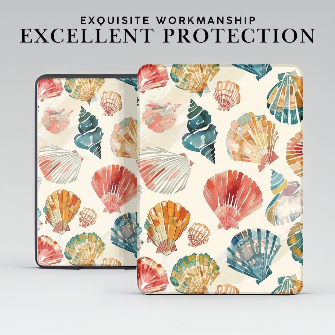 Beachy Seashell Aesthetic Kindle Case W Hand Grip for 7"/6.8" Kindle Paperwhite 12 11, Kindle ...