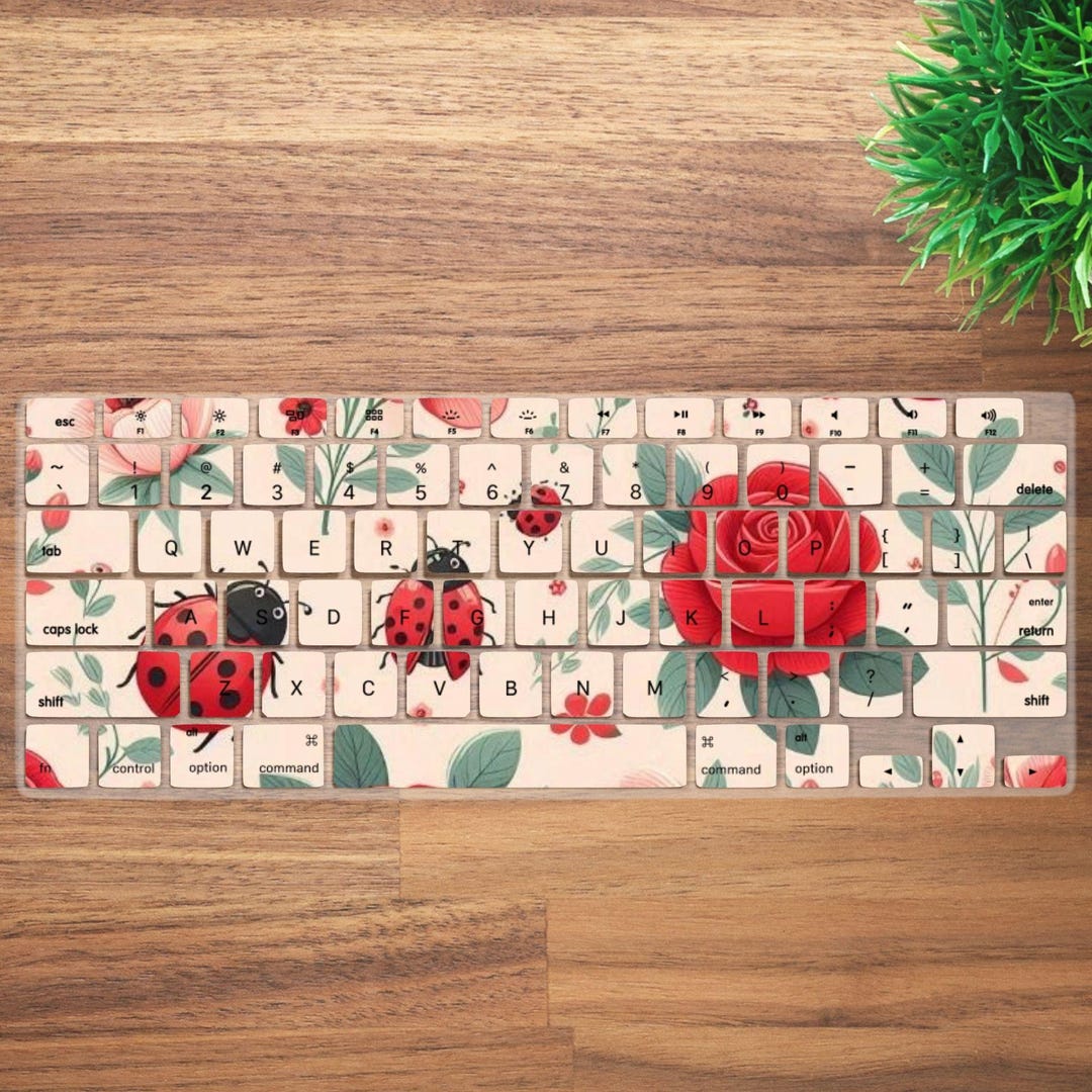 Cute Ladybugs Aesthetic Scrapbook Keyboard Cover for MacBook Pro 13 14 ...