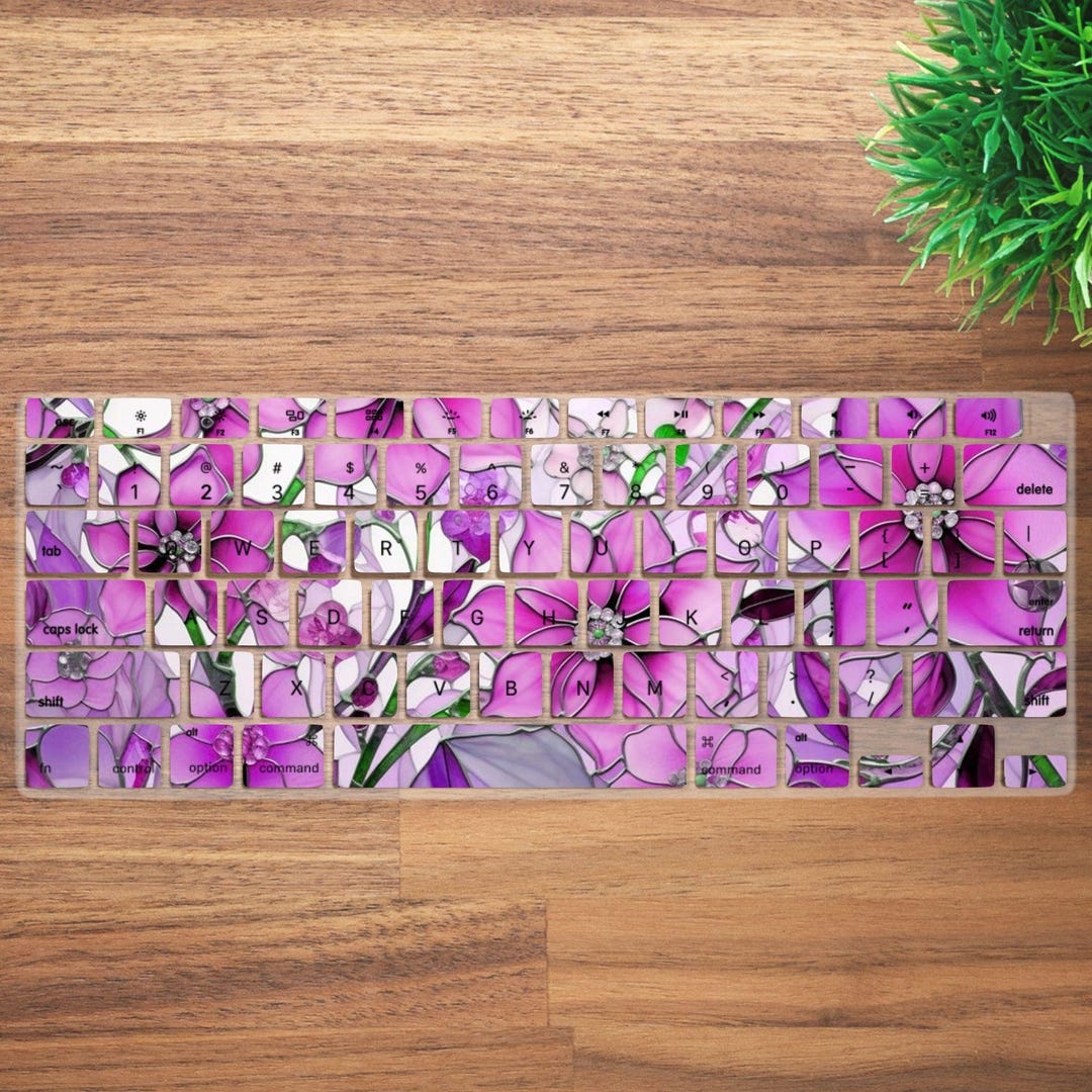 Stained Glass Floral Keyboard Cover for MacBook Pro 13 14 16 Inch ...