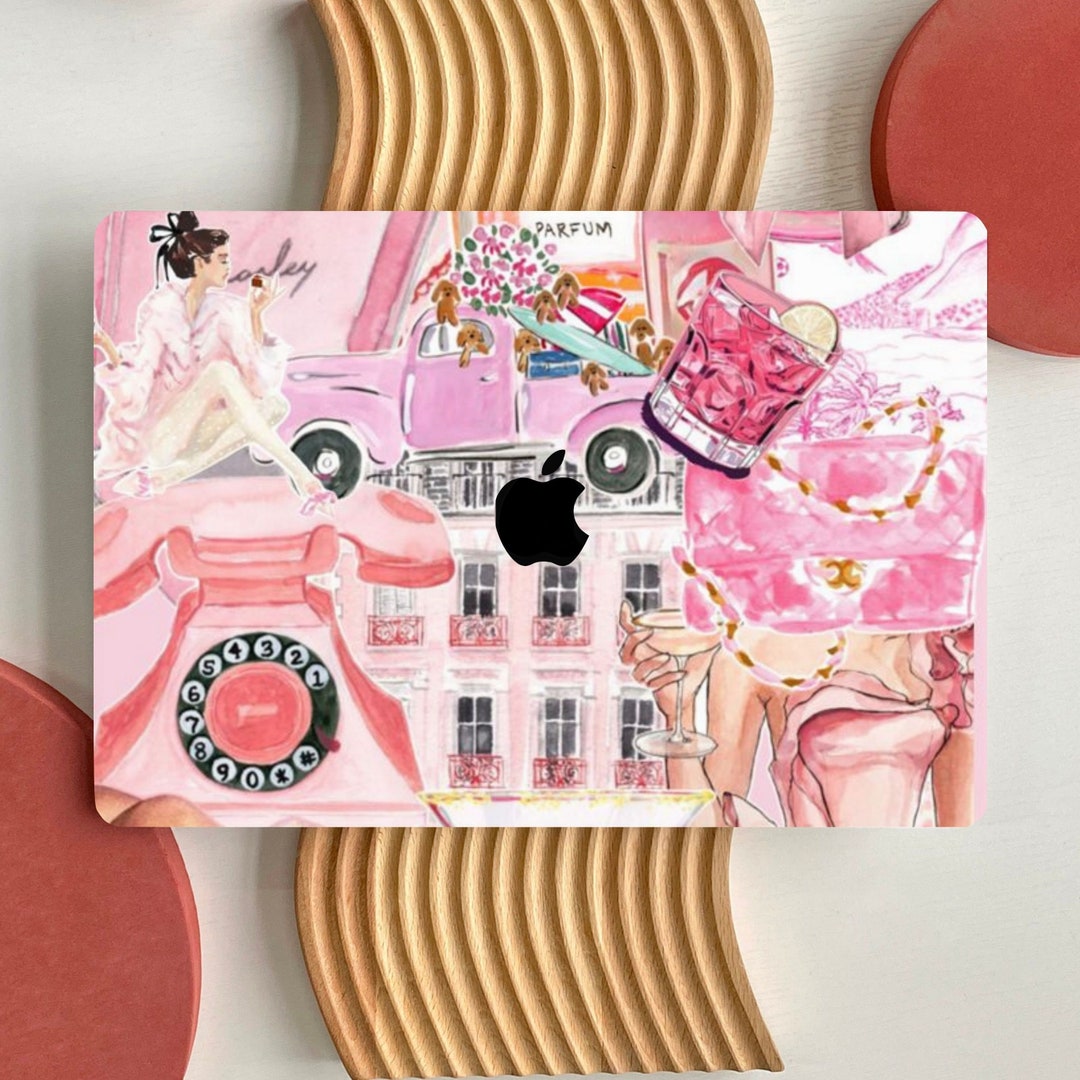 Cute Pink Style Aesthetic Scrapbook MacBook Case for MacBook Air 15 13 ...